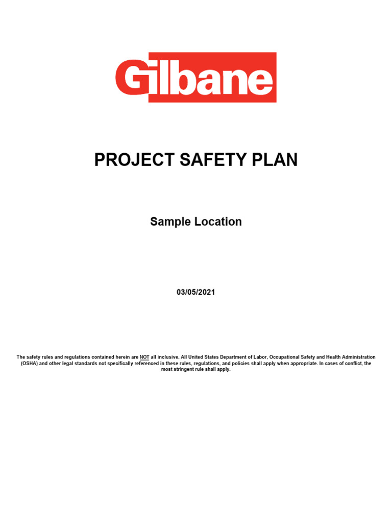 Gilbane Standard Safety Plan 2021.03.05 | PDF