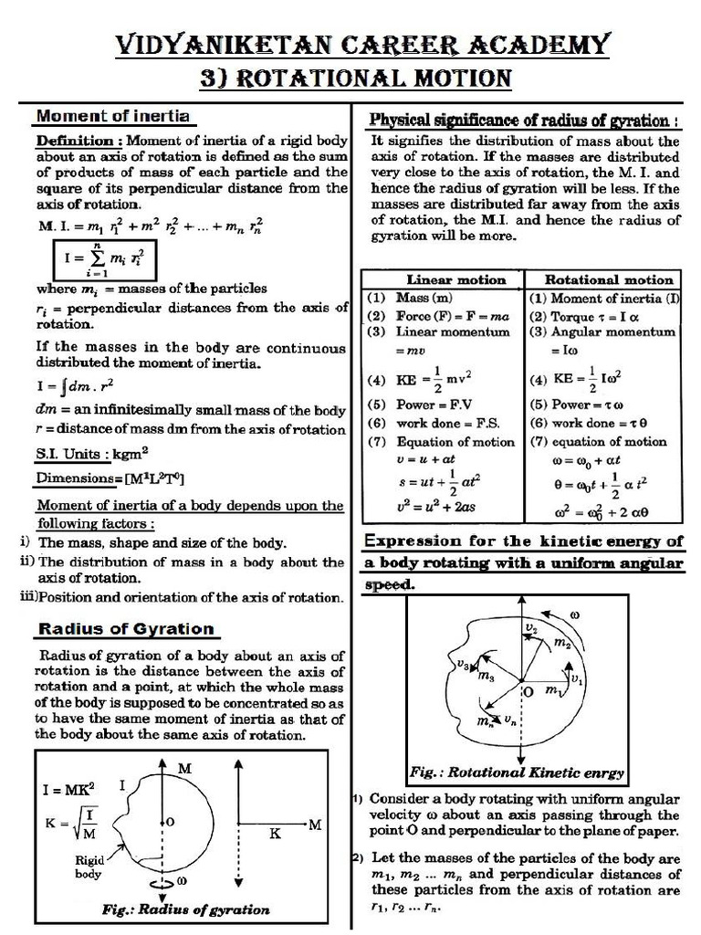 Rotational Motion Notes | PDF