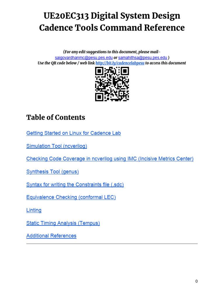 UE21EC342AB1 (Cadence Tool Commands) | PDF