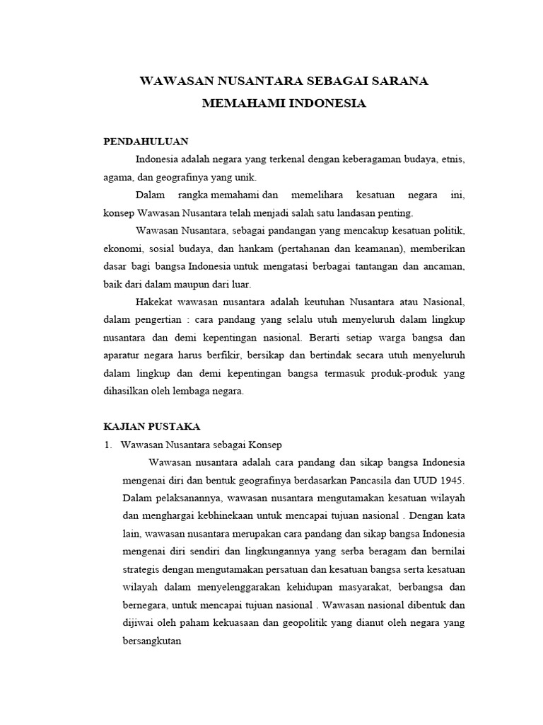 Wawasan Nusantara Sebagai Sarana Memahami Indonesia | PDF