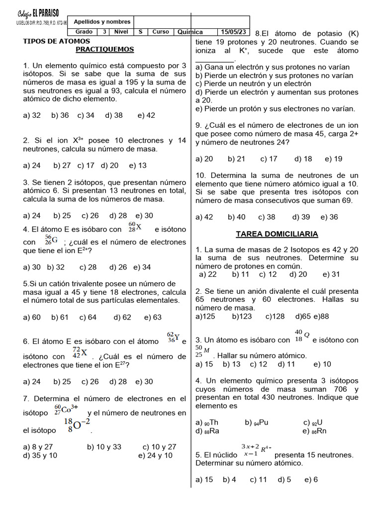 Separata 3ro Sec I | PDF