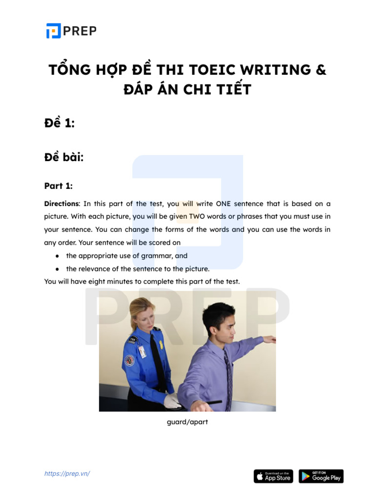 (PREP sưu tầm) Bài mẫu Writing TOEIC Email | PDF