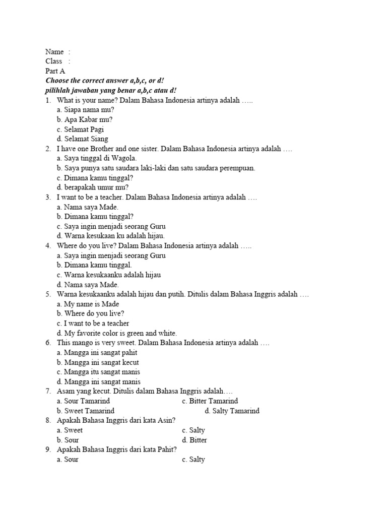 Soal Mid Semester Kelas 5 | PDF