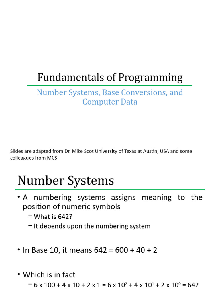 Lec2 - Number Systems | PDF