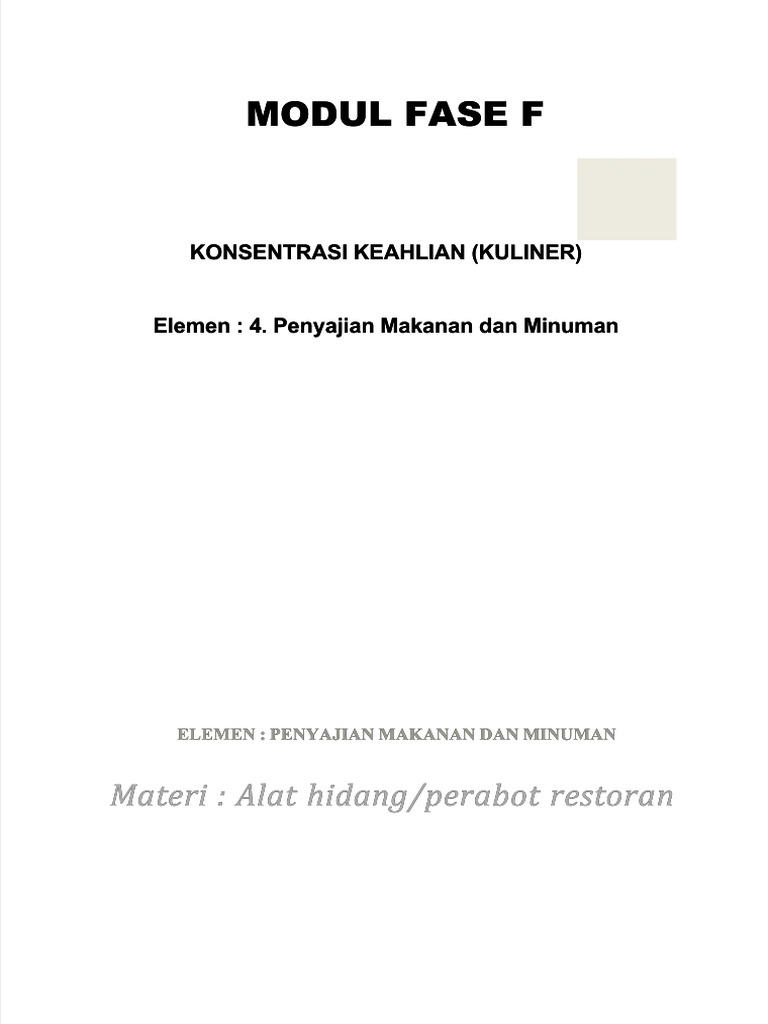 Alat Hidang dalam Penyajian Makanan | PDF