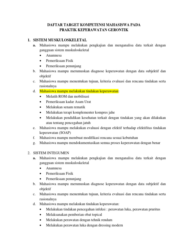 Target Kompetensi Gerontik 2023 | PDF | Pengembangan Diri | Kesehatan Holistik