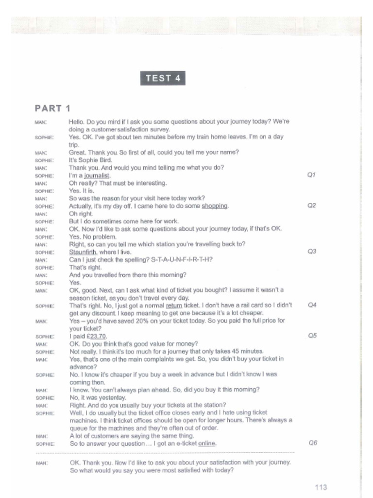 113-Audioscript 4 | PDF