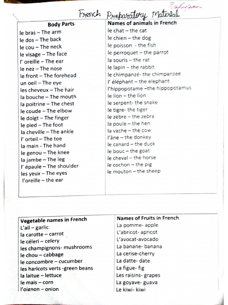 French Notes | PDF