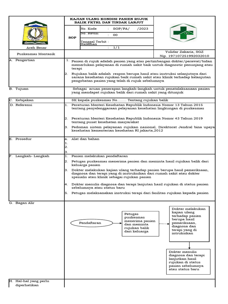 Kajian Ulang Kondisi Pasien Rujuk Balik | PDF