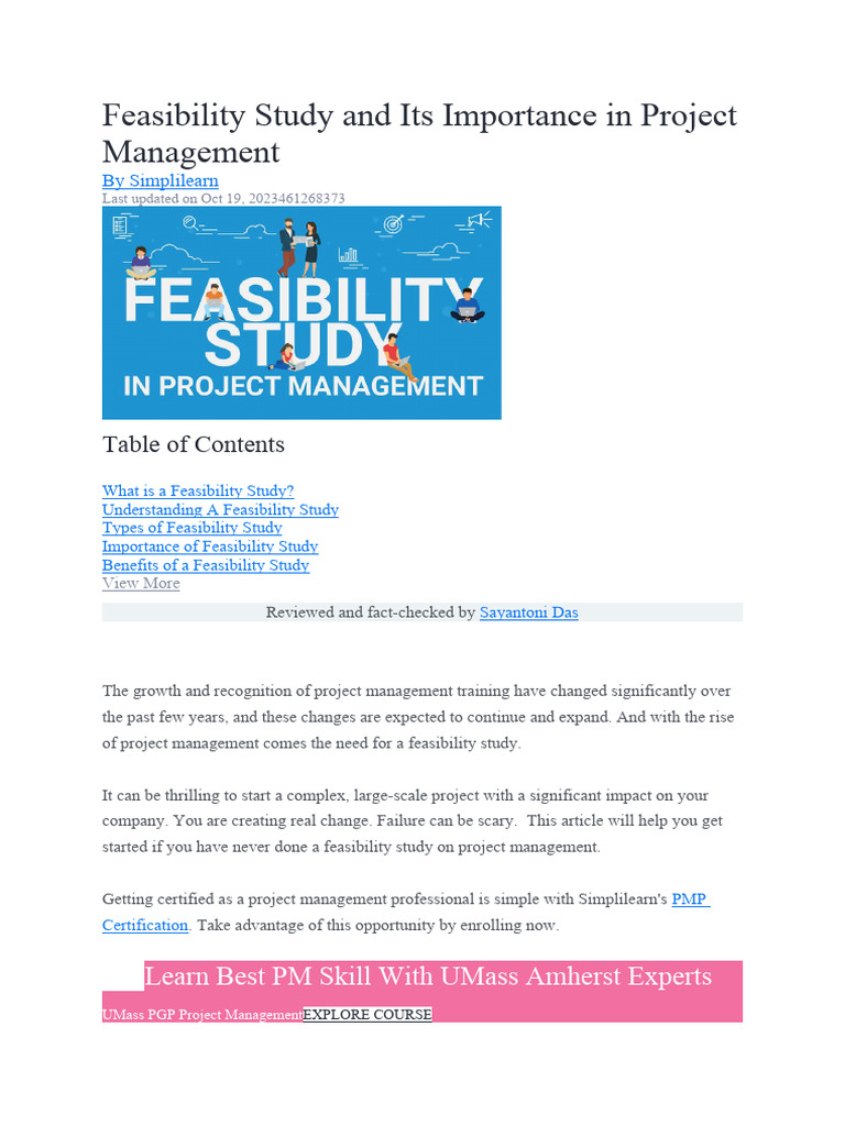 Feasibility Study and Its Importance in Project Management | PDF | Business