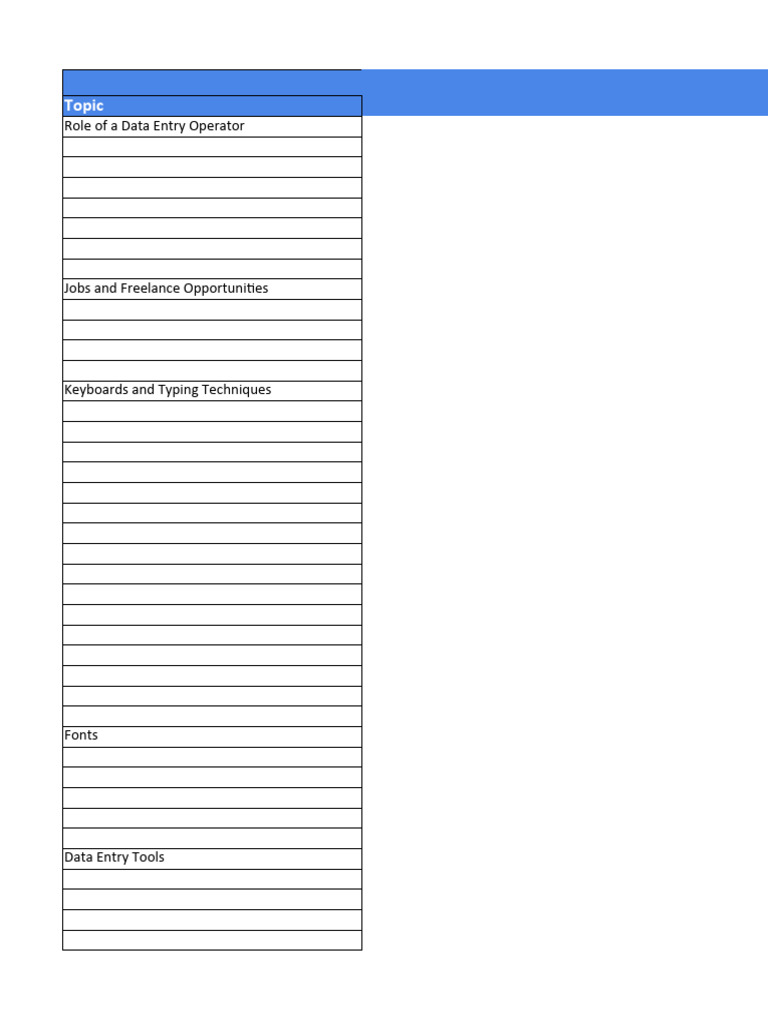 KLiC Data Entry & Data Management - Detailed Syllabus | PDF