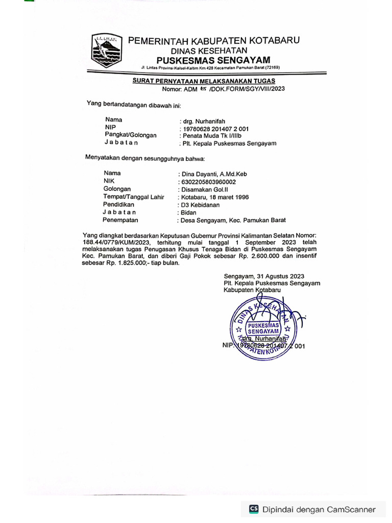 SPMT Dina Dayanti, A.md - Keb | PDF