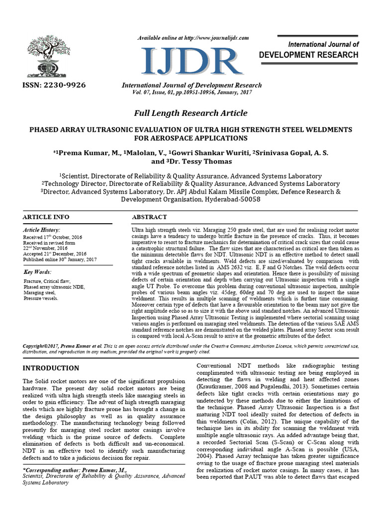 PAUT in Space Technology | PDF