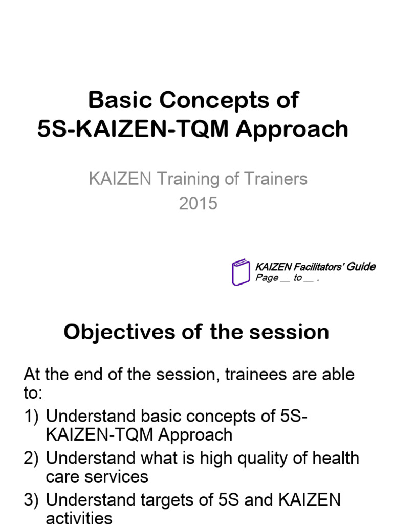 Basic Concepts of 5S KAIZEN TQM Approach 1626512037 | PDF | Quality Management | Waste
