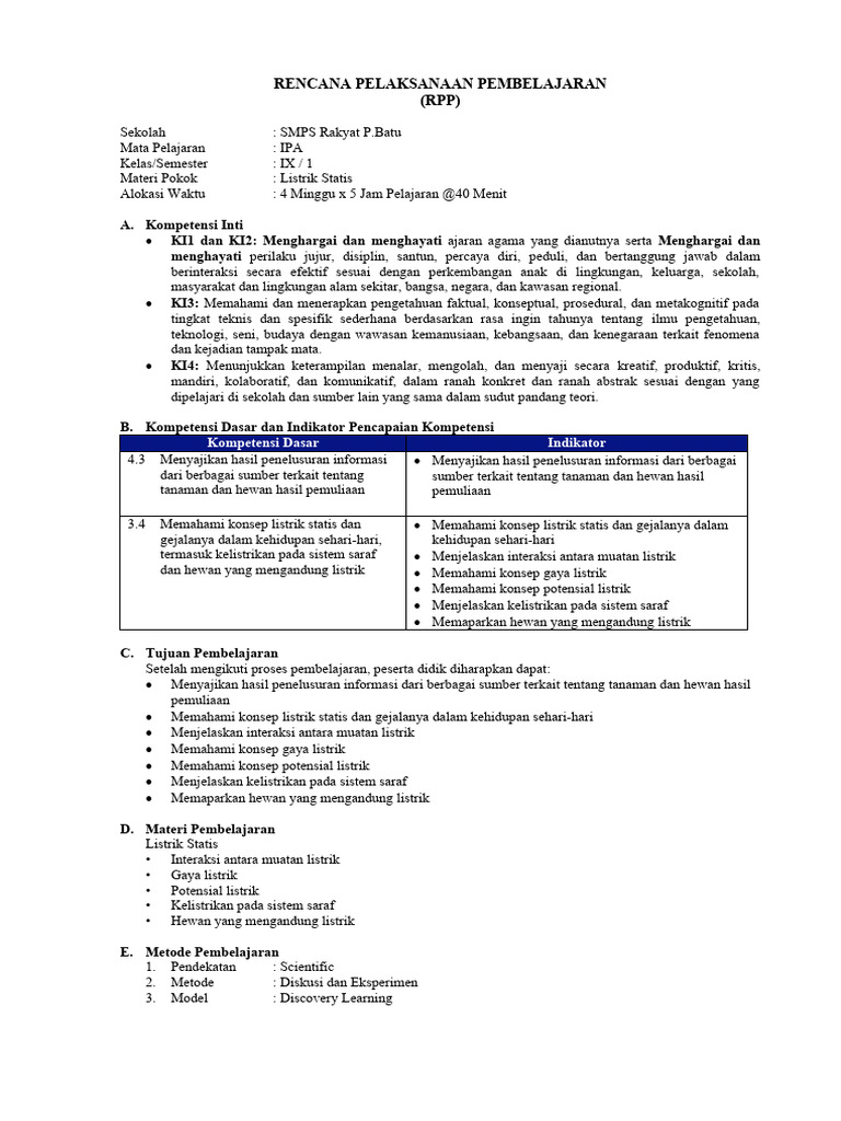 RPP Ipa 3 | PDF | Kesehatan Holistik | Sains & Matematika