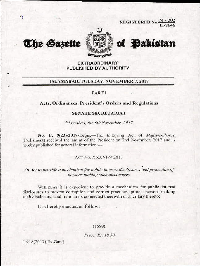 Public Interest Disclosures Act 2017 | PDF | Social Science