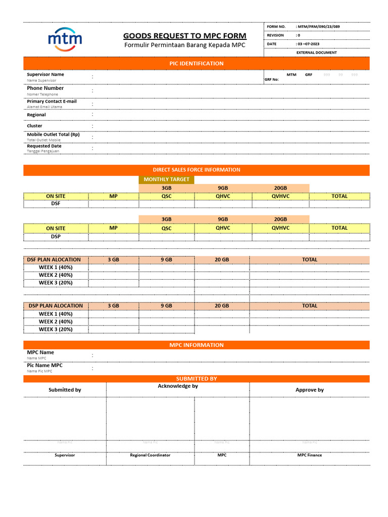 Form Permintaan Barang - DSF (01 September 2023) | PDF ...