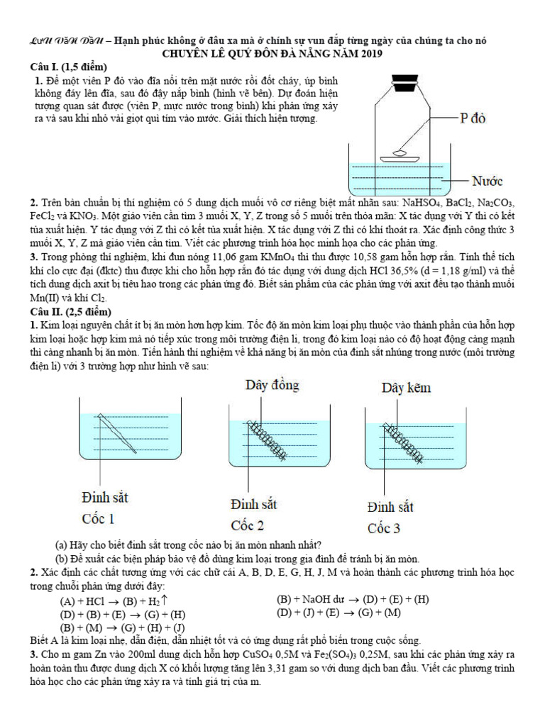 de Chuyen Le Quy Don Da Nang 2019 | PDF