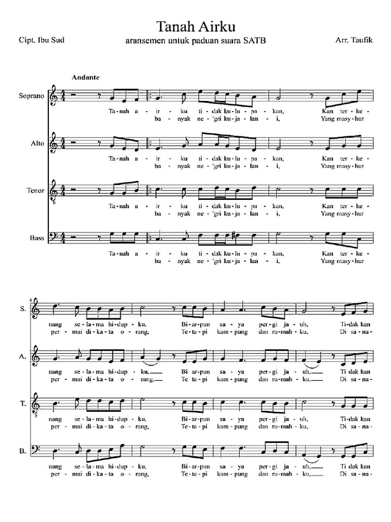 Tanah Airku - Taufik | PDF