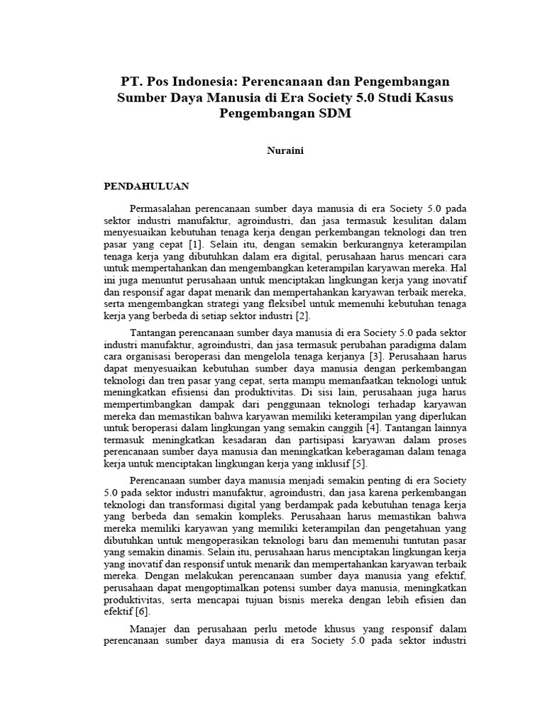 Tugas Perencanaan Pengembangan SDM 2023 | PDF