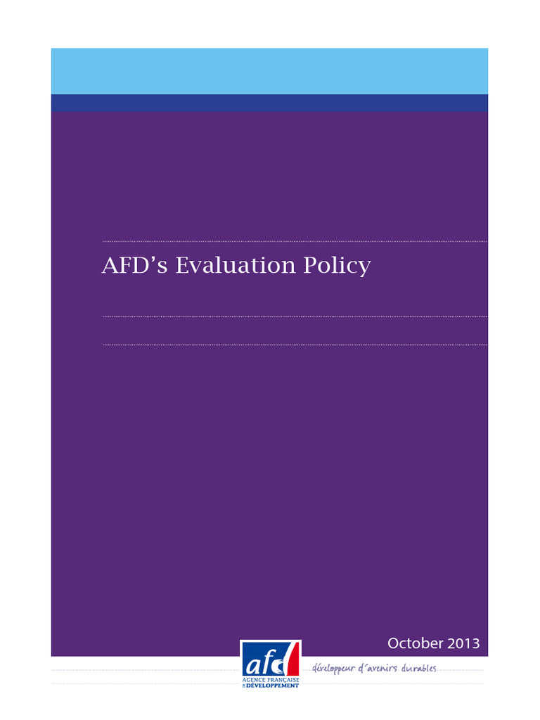 AFD Evaluation Policy | PDF | Evaluation | Policy AFD Evaluation Policy | PDF | Evaluation | Policy