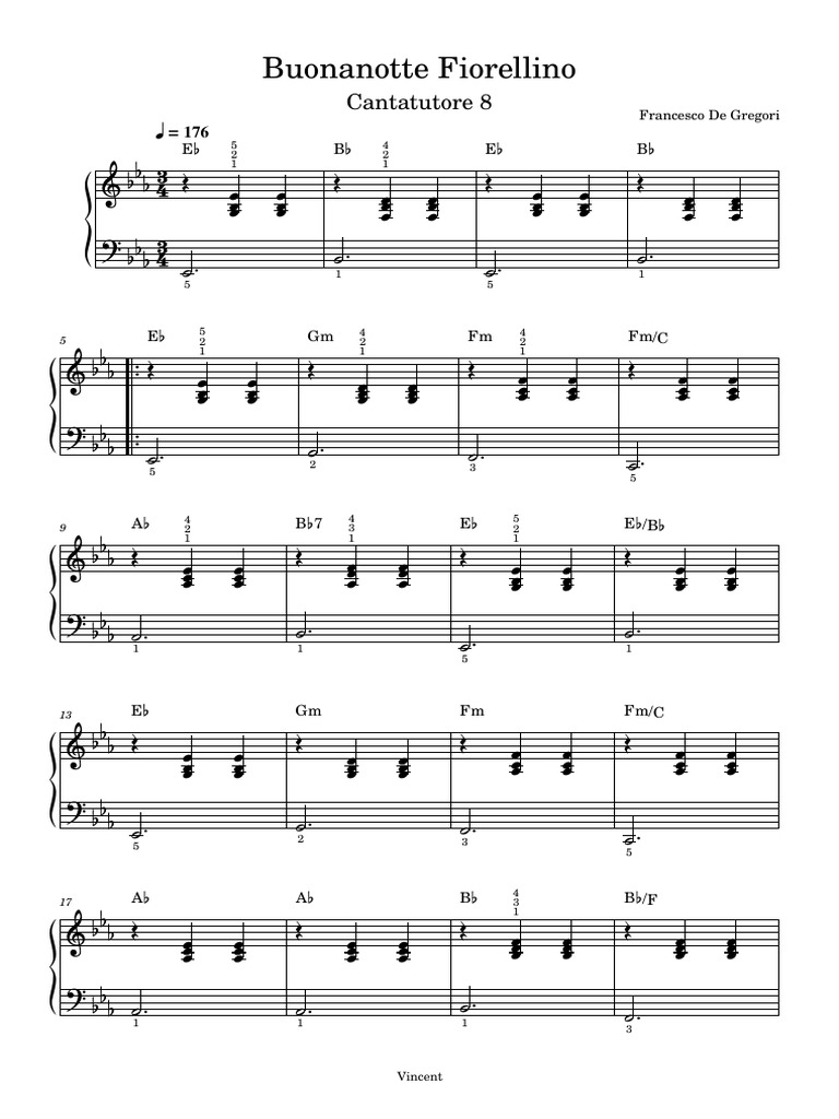 Buonanotte Fiorellino Francesco de Gregori | PDF