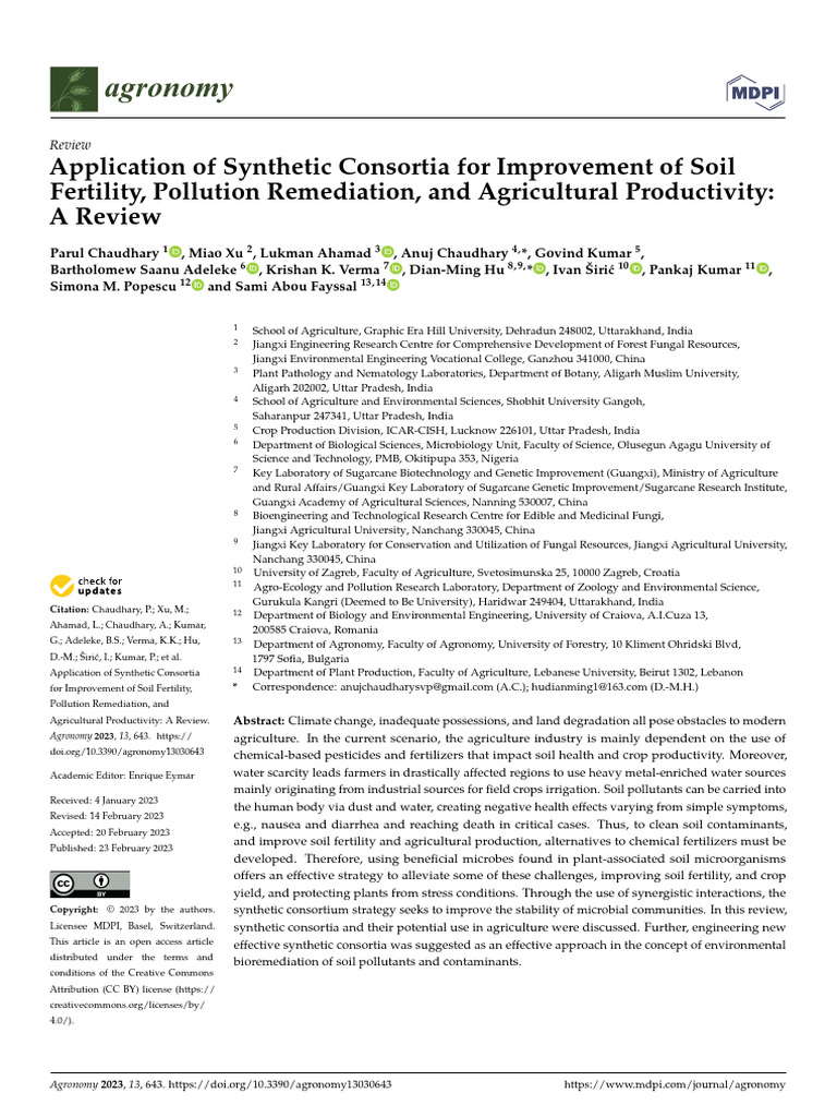 V Imp Synthetic 2023 Application of Synthetic Consortia | PDF