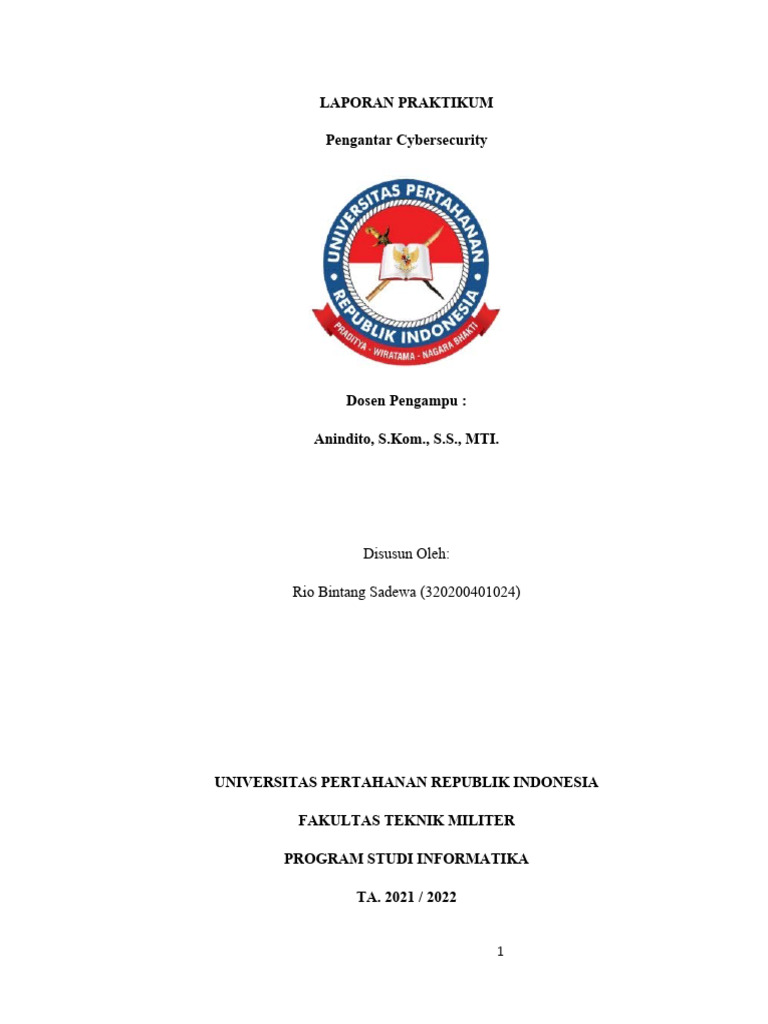 Laprak Cybersecurity Rio Bintang Sadewa 320200401024 Pdf