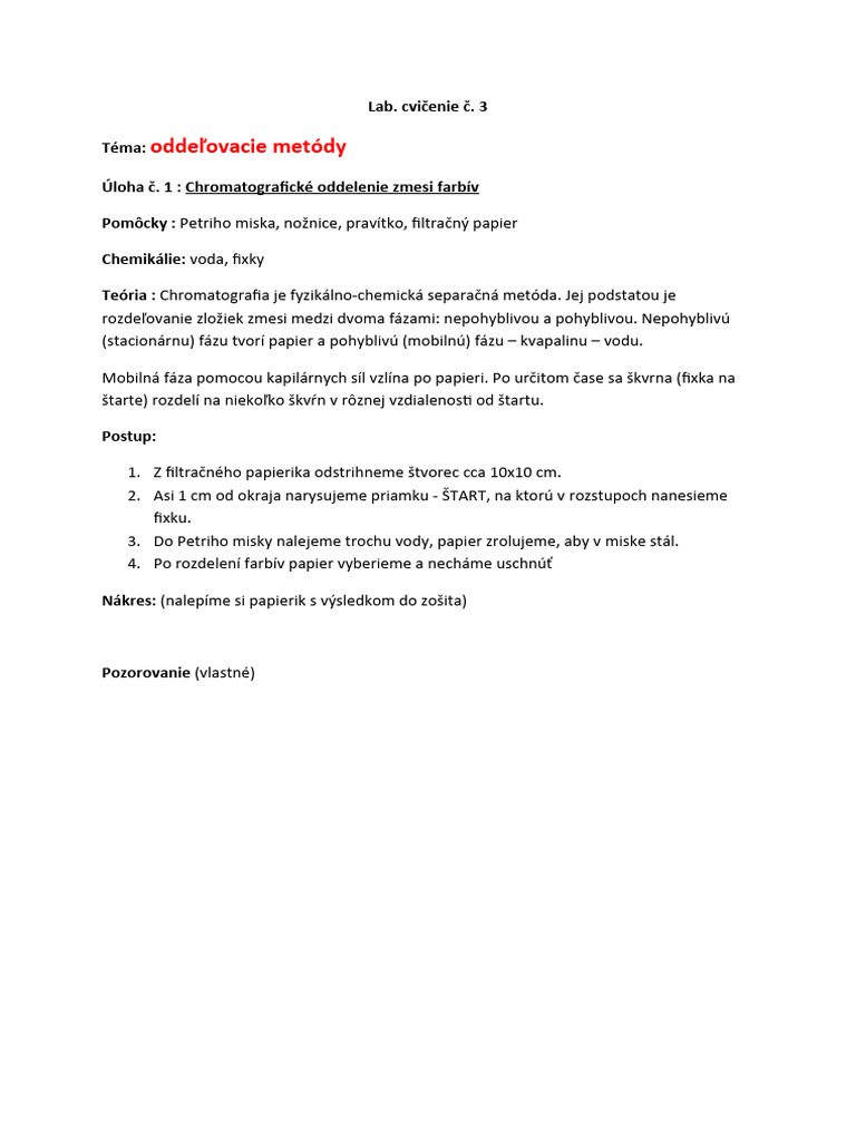 Lab. Protokol - Chromatografia, Destilácia | PDF