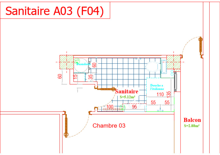 Plan Amenagement Sanitaire A03 (f04) | PDF