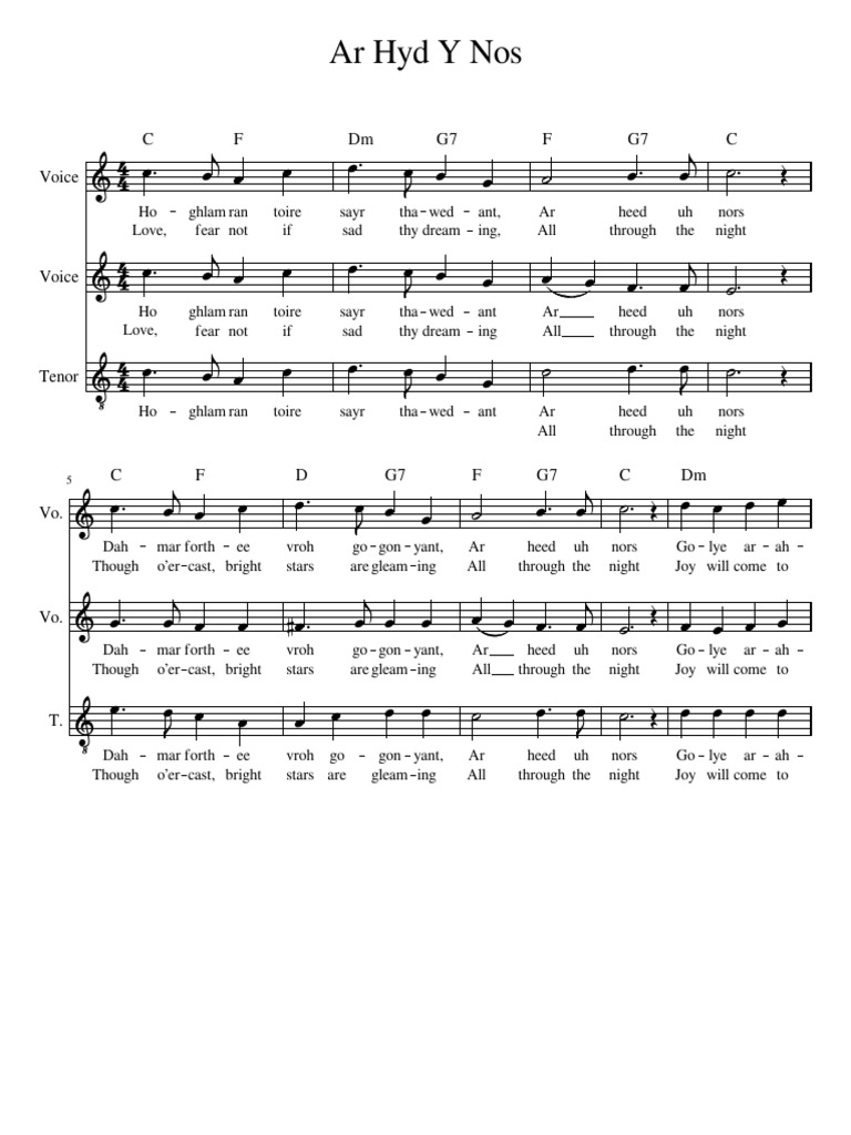Ar Hyd Y Nos - 3part | PDF