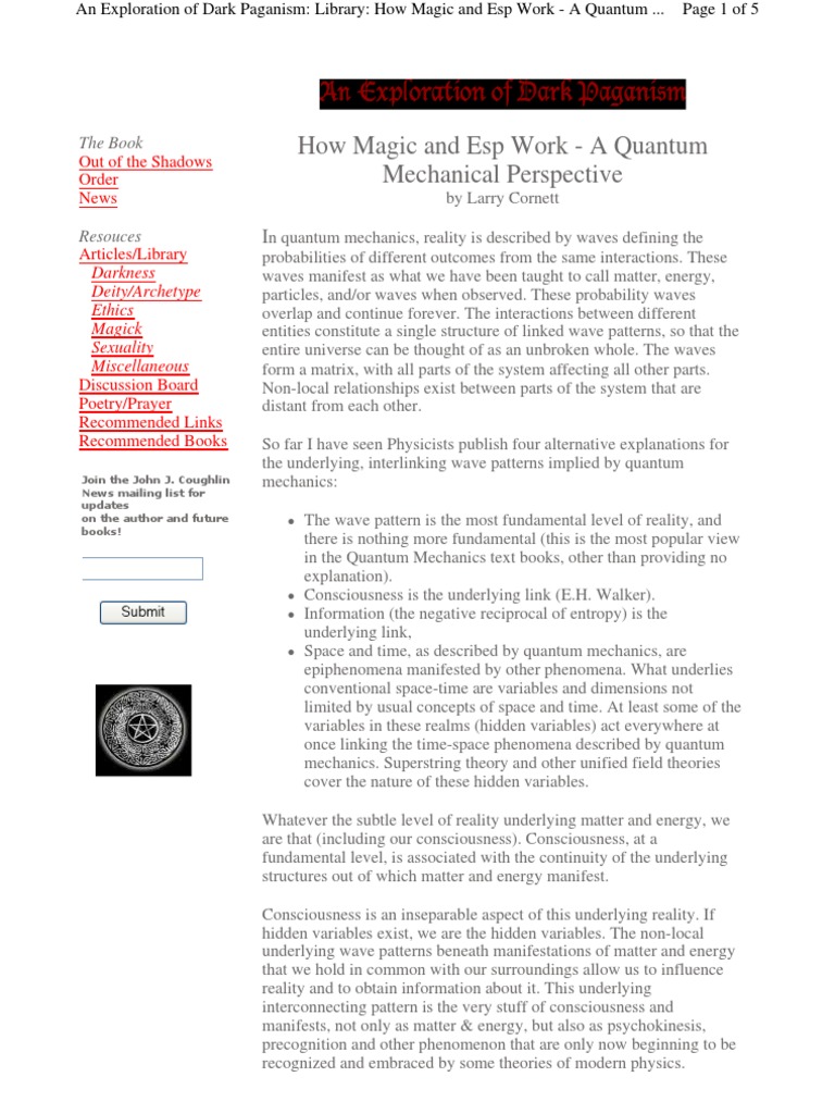 How Magick & ESP Work - Quantum | PDF | Magic (Paranormal) | Quantum ...