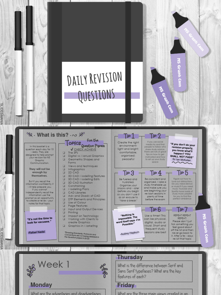 N5 Graphic Comunication 10 Day Daily Revision Prompts | PDF | Page ...