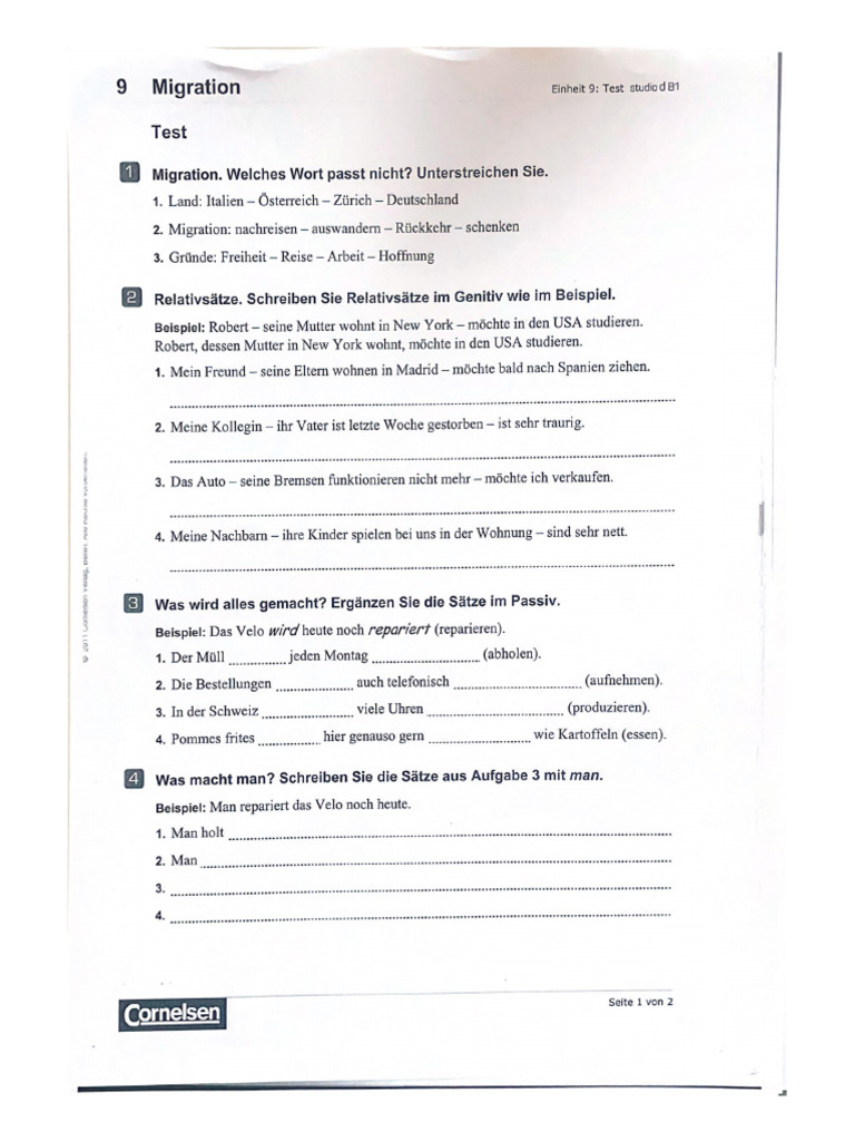 Arbeitsblatt "Migration" | PDF