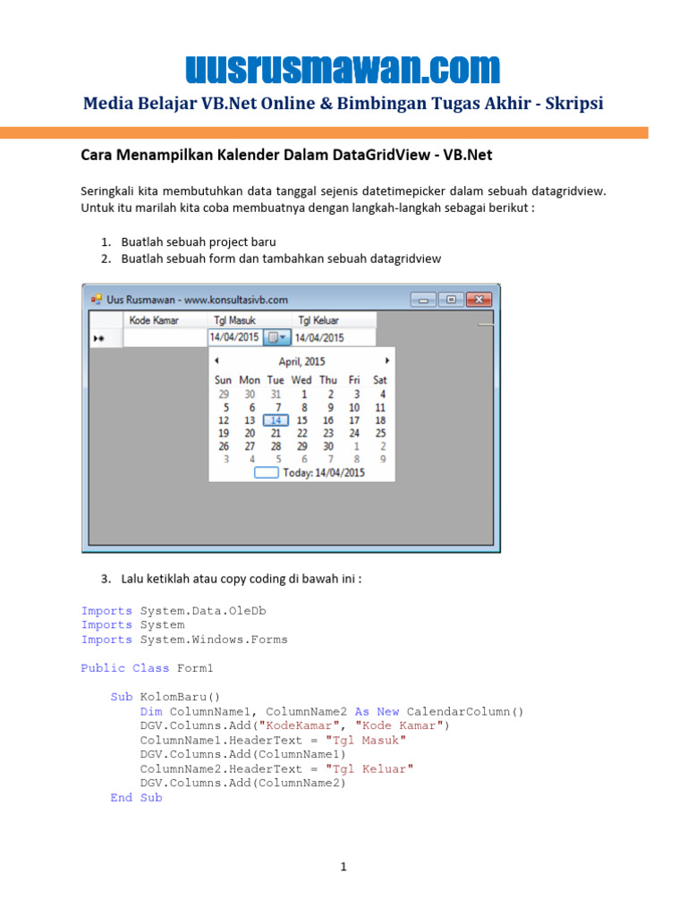 Imports Imports Imports Public Class Sub Dim As New: "Kodekamar" "Kode Kamar" "TGL Masuk" "TGL ...