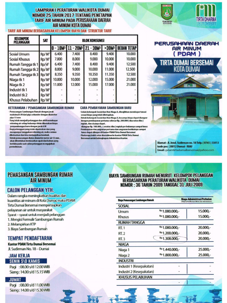 Tarif AIR PDAM TDB | PDF