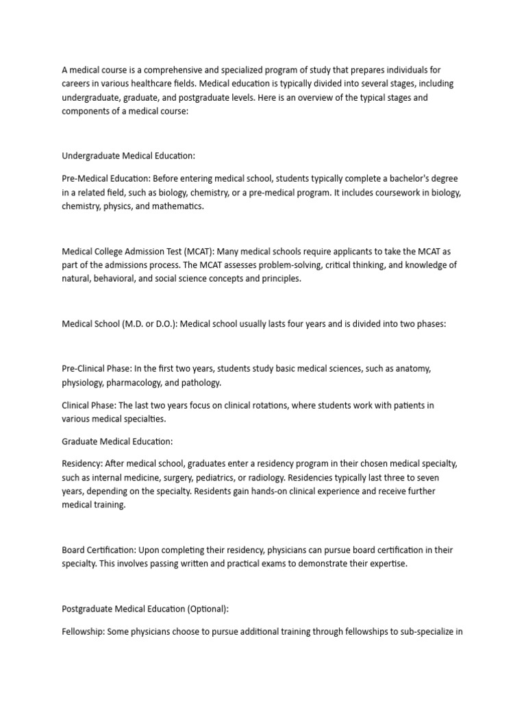 Comprehensive Guide to Medical Education | PDF | Medical School ...
