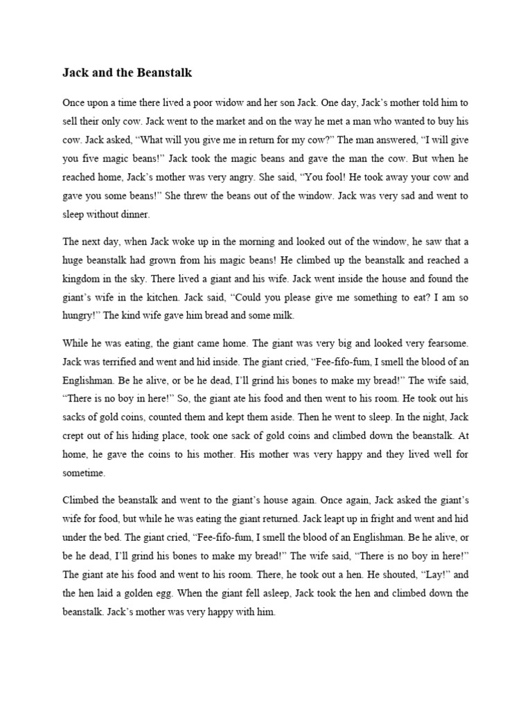 Jack and The Beanstalk | PDF
