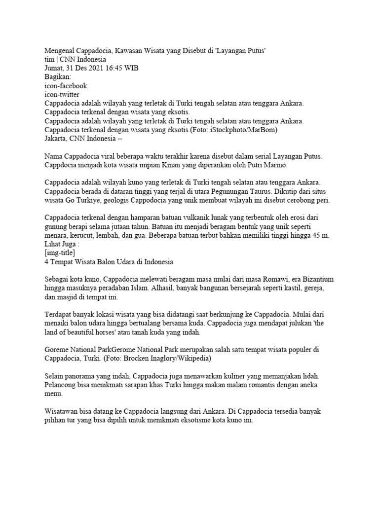 Mengenal Cappadocia | PDF