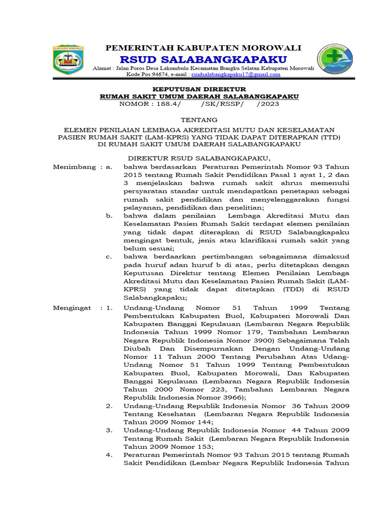 SK Elemen Tidak Diterapkan Atau TDD | PDF