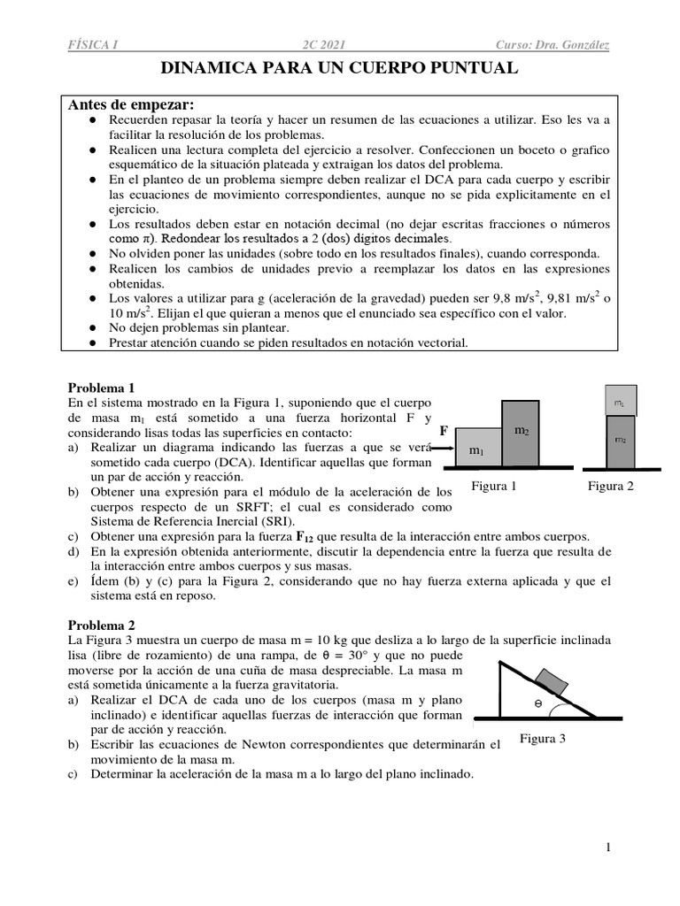 N2 Guia DINAMICA 2021 2C Alumnos | PDF | Fricción | Fuerza