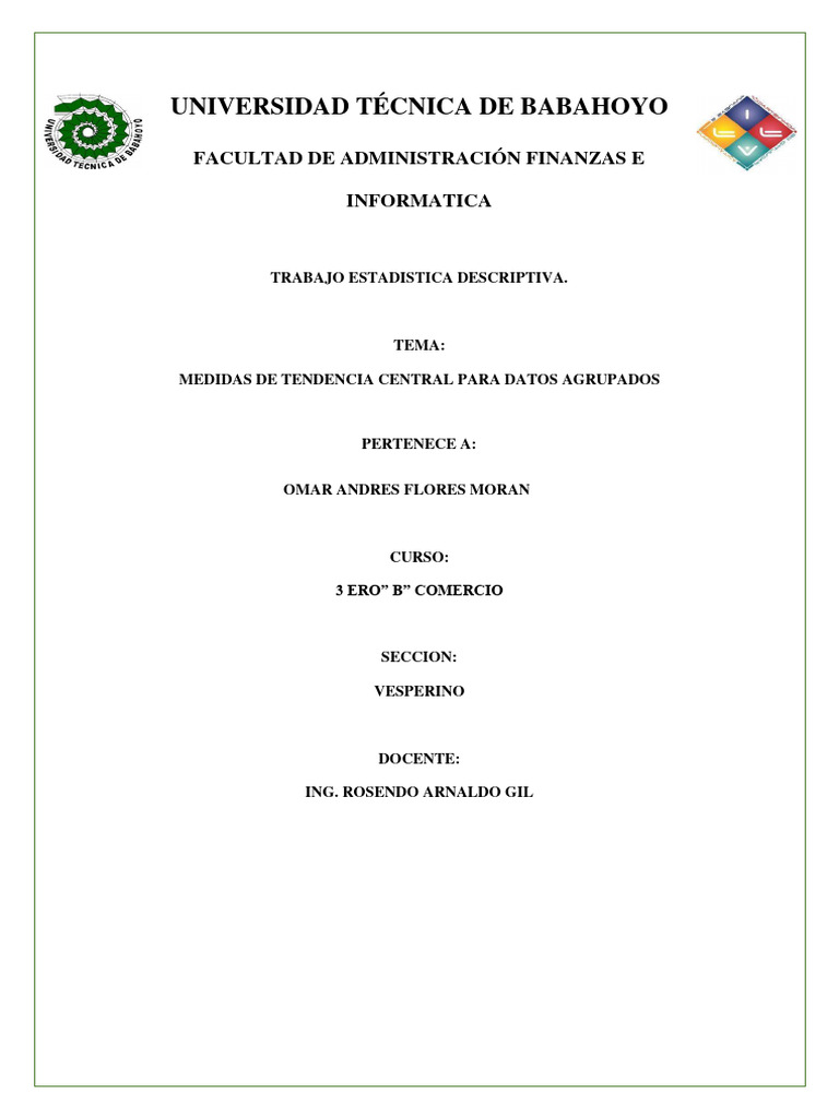 Estadistica Deber 3 Omar Flores | PDF