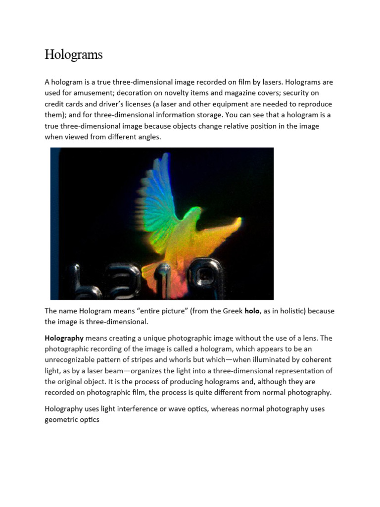 Holograms | PDF