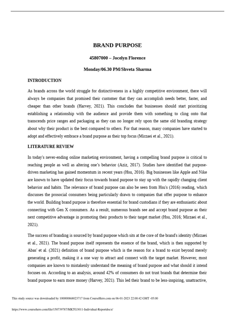 Brand Purpose | PDF | Brand | Marketing