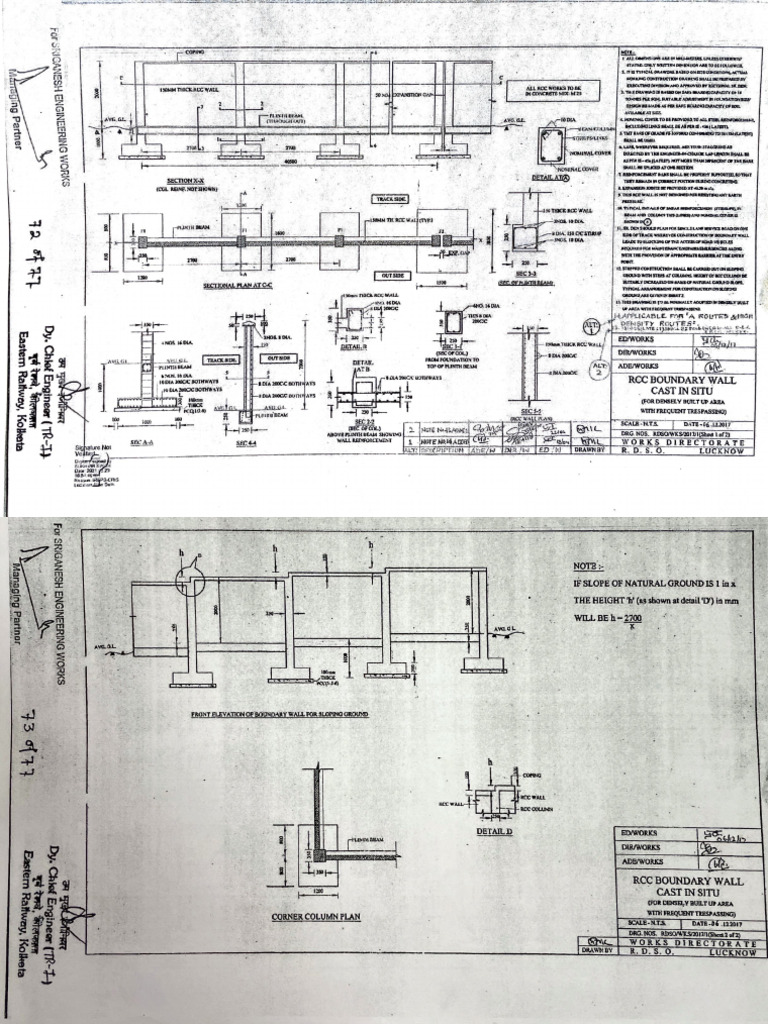 Boundary Wall Drawings Cast In-Situ | PDF