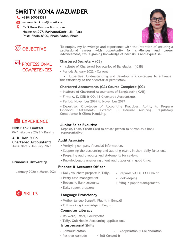 Resume of Smrity Kona Mazumder New | PDF
