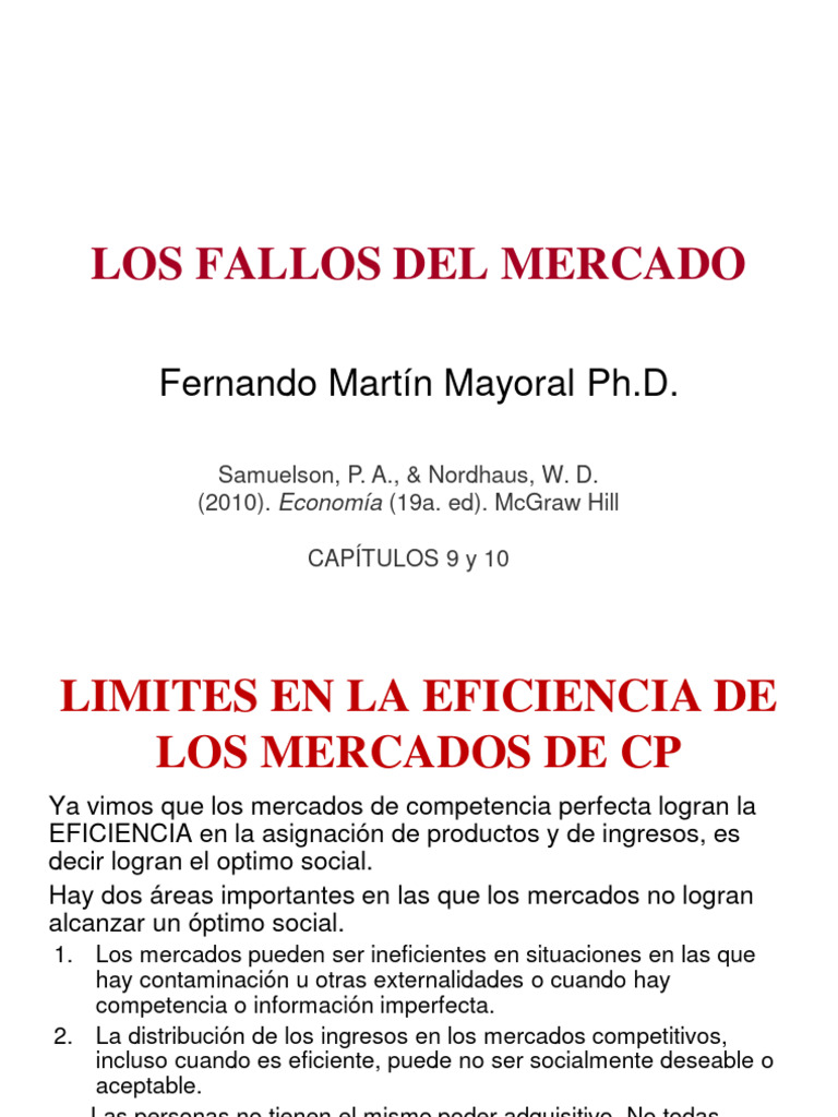 Sesion8 - Los Fallos Del Mercado | PDF | Mercado (economía) | Monopolio