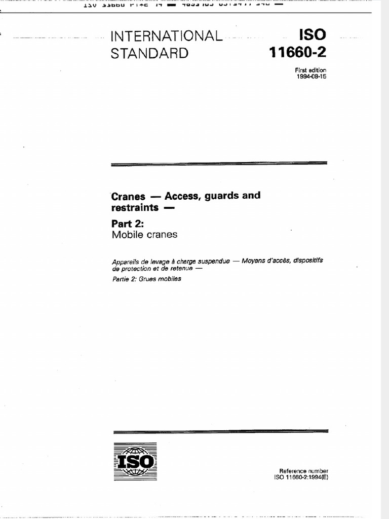 ISO 11660-2 Cranes - Access, Guards and Restraints | PDF