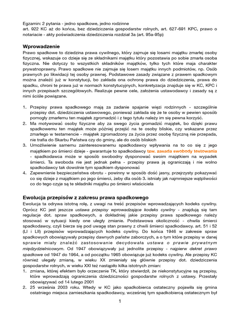 Prawo Spadkowe | PDF