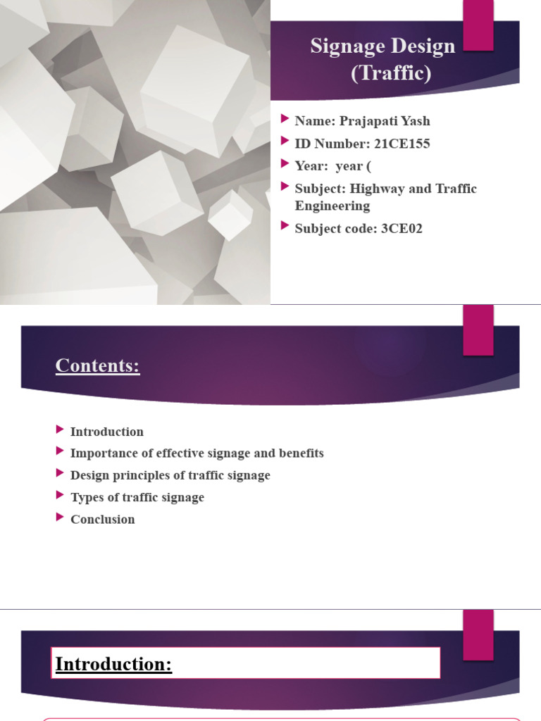 Signage Design | PDF | Traffic | Road